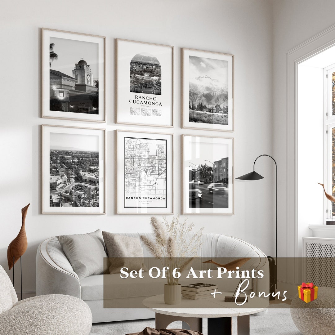 Rancho Cucamonga Gallery Wall Art - Set of 6, Rancho Cucamonga Black ...