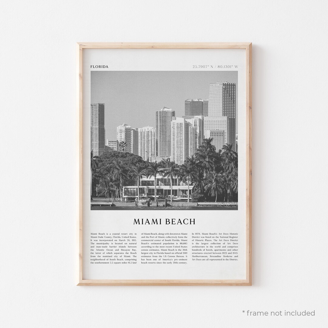 Miami Beach Art Print, Miami Beach Poster, Miami Beach Photo, Miami ...