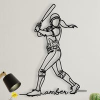 Personalized Softball Monogram Metal Sign Art , Custom Softball Metal ...