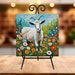 White Goat Art Print, Ceramic Tile or Canvas Wall Art, Original Oil ...