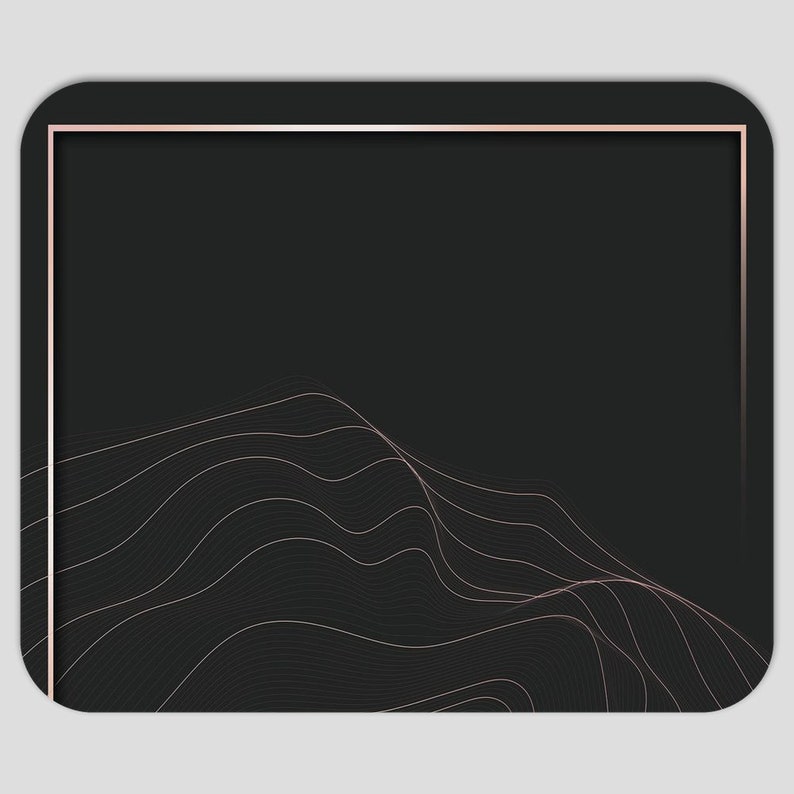 Topographic Desk Mat Topography Mouse Pad Black Gold Topo - Etsy