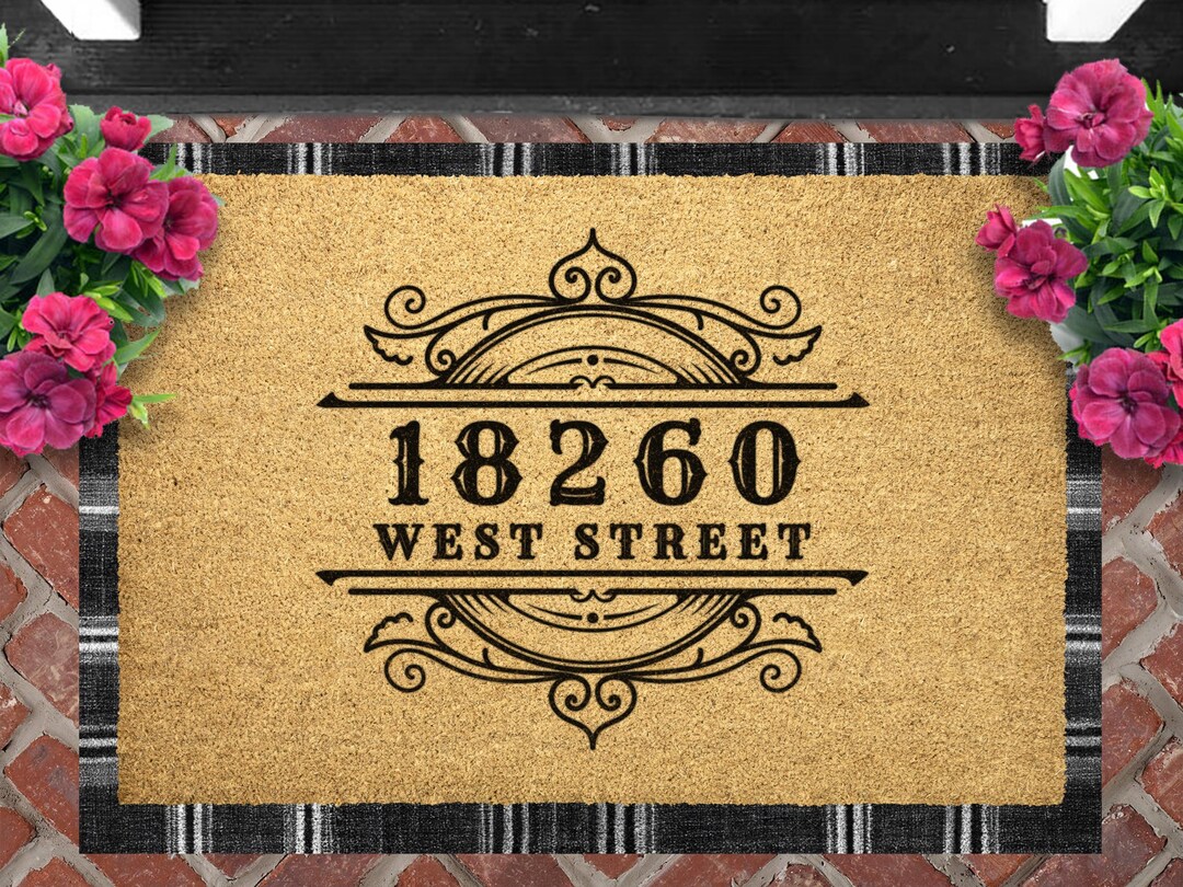 Custom Western Coir Doormat: Personalized Address Welcome Mat, Outdoor ...