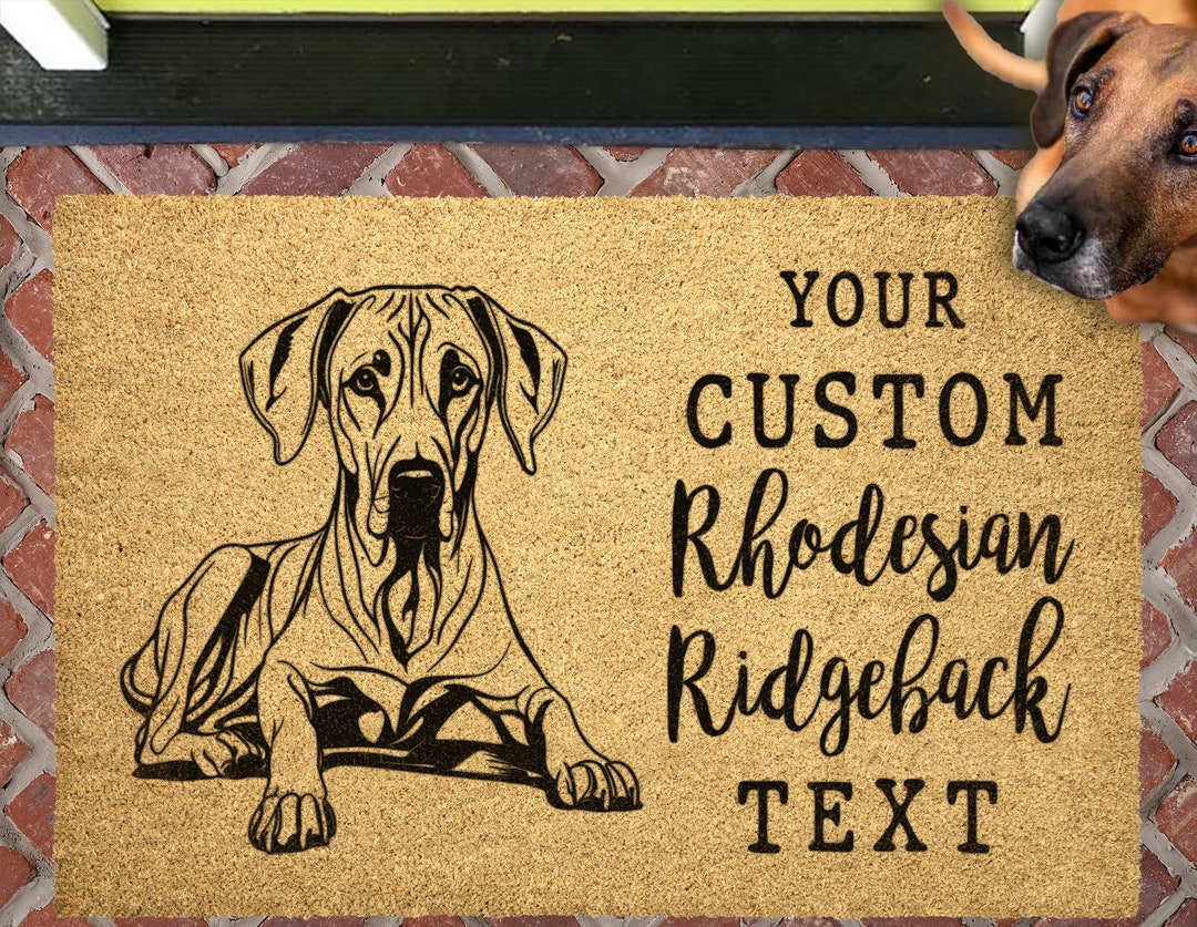Rhodesian Ridgeback Welcome Mat, Funny Dog Custom Doormat, Personalized ...