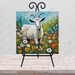 White Goat Art Print, Ceramic Tile or Canvas Wall Art, Original Oil ...