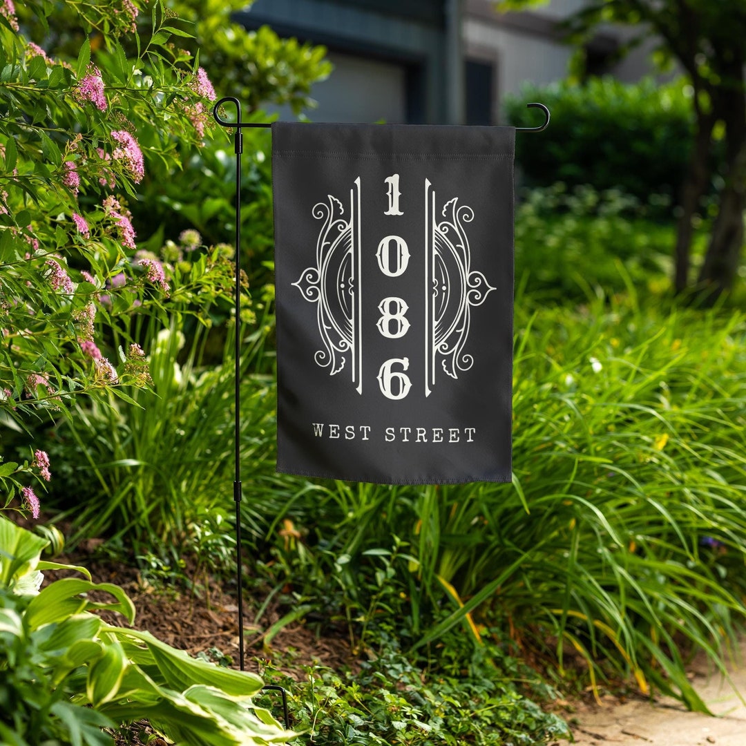 Black Address Sign With Street Name, House Address Number Sign, Address ...