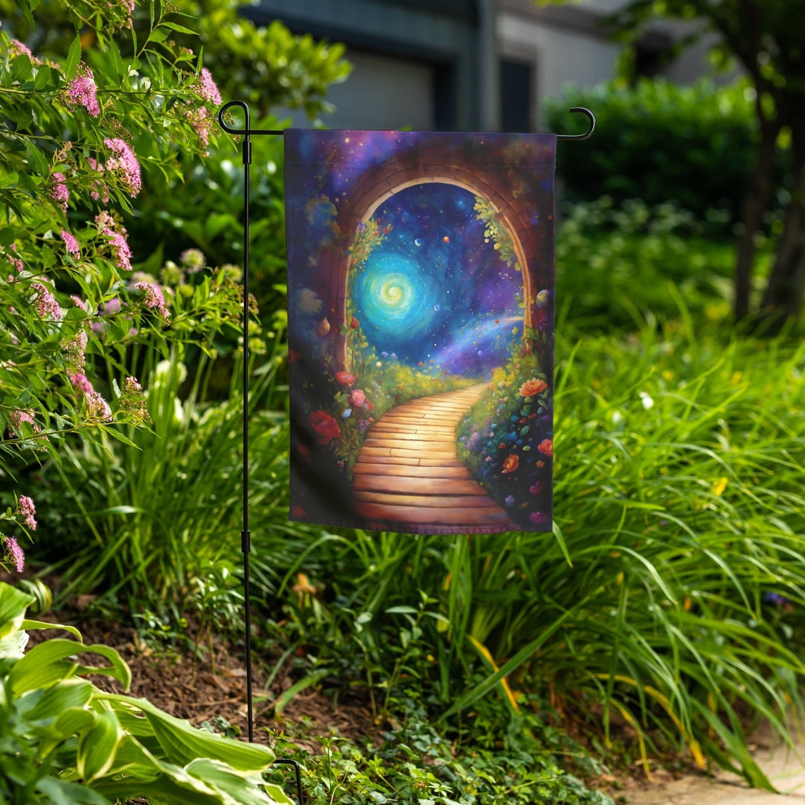 Starry Night Garden Flag, Celestial Yard Flag, Fantasy Art Outdoor ...