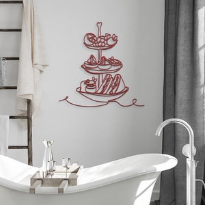 Tea Time Metal Wall Art Sign, High Tea Art Wall Hanging, Tea Party ...