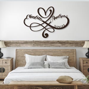 Metal Infinity Sign Wall Art | Personalized Couple Gift | Names ...