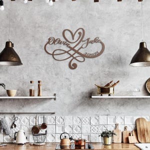 Metal Infinity Sign Wall Art | Personalized Couple Gift | Names ...