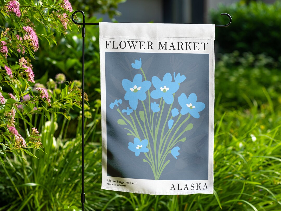 Alaska State Flower Garden Flag, Alpine Forget-me-not Flower Market ...