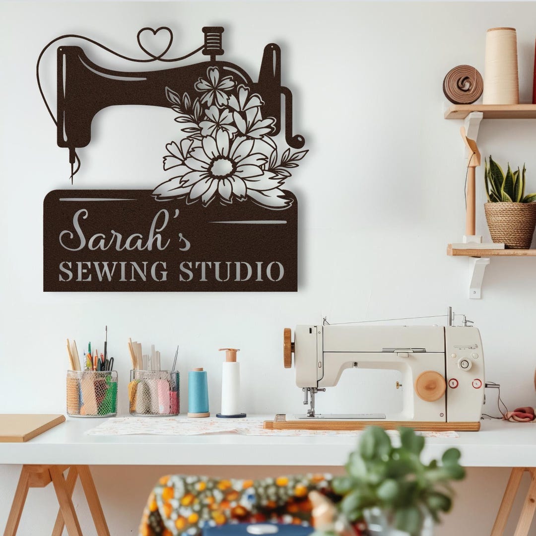 Metal Sewing Sign, Custom Sewing Room Sign, Personalized Metal Sewing ...