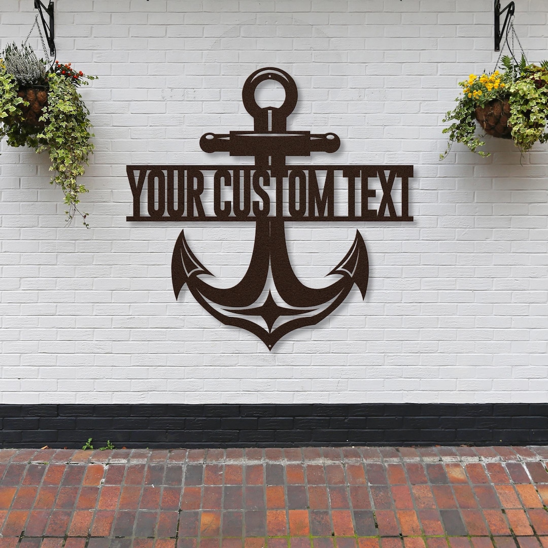 Metal Anchor Sign, Custom Personalized Address & Last Name Sign, Metal ...