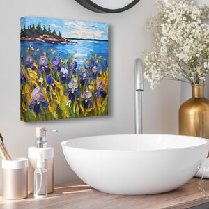 Michigan Landscape Painting on Canvas Wall Art Print, Dwarf Lake Iris ...