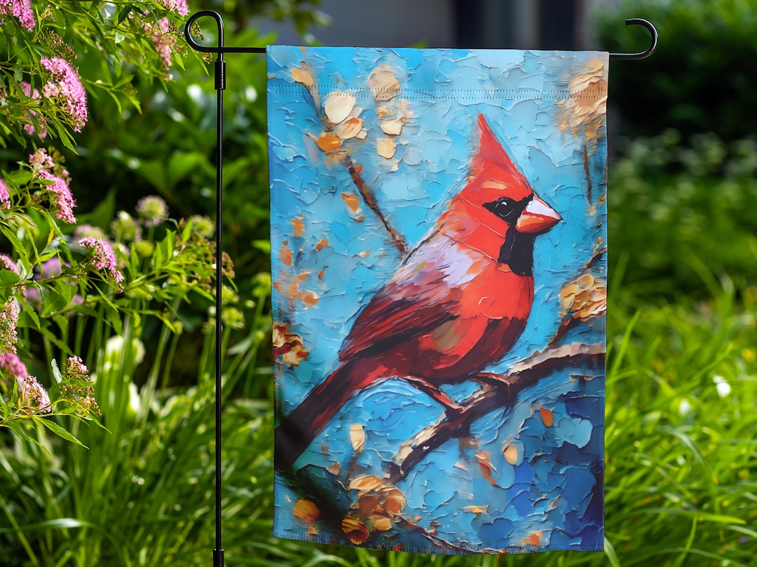Cardinal Garden Flag, Red Bird Yard Flag, Colorful Garden Sign Art ...