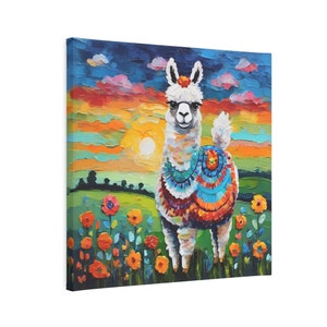 Alpaca Art Print, Ceramic Tile or Canvas Wall Art, Original Oil ...
