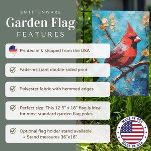 Cardinal Garden Flag, Red Bird Yard Flag, Colorful Garden Sign Art ...