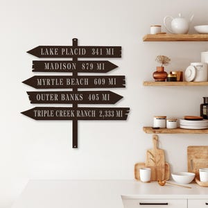 Personalized Family Member Signpost, Metal Custom Signpost, Mileage ...