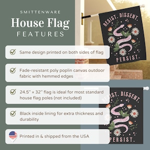 Resist Dissent Persist Flag, Resistance House Flag, Protest Garden Flag ...