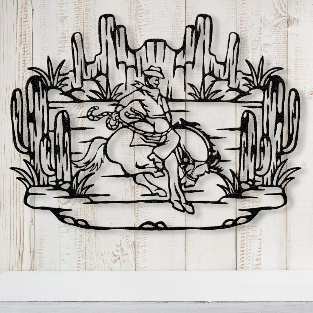 Western Metal Wall Art, Rodeo Metal Sign, Texas Cowboy Metal Wall Decor ...