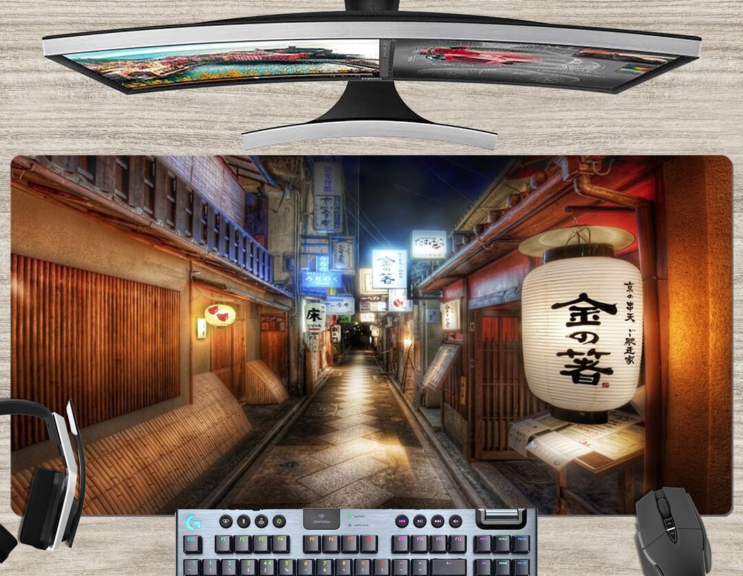 Tokyo Street Desk Mat, Japanese Anime Mouse Pad, Cool Urban City Gaming ...
