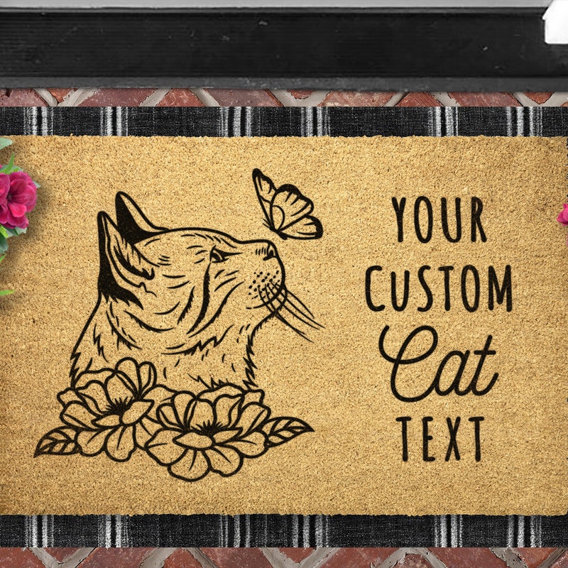 Cat Door Mat - Etsy