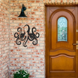 Octopus Metal Wall Art, Sea Life Wall Hanging, Silhouette Metal Sign ...