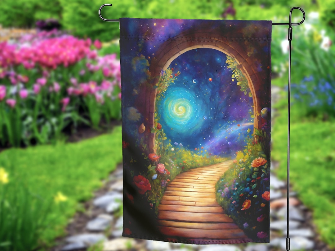 Starry Night Garden Flag, Celestial Yard Flag, Fantasy Art Outdoor ...