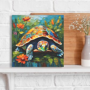 Land Box Turtle Art Print, Ceramic Tile or Canvas Wall Art, Original ...