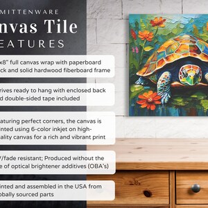 Land Box Turtle Art Print, Ceramic Tile or Canvas Wall Art, Original ...