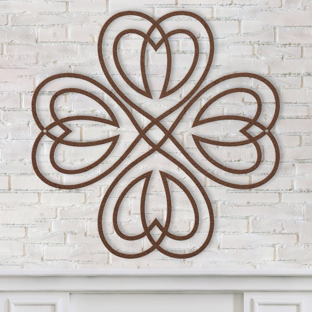 Celtic Metal Wall Art, Four Leaf Clover Wall Hanging, Shamrock Metal ...
