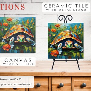Land Box Turtle Art Print, Ceramic Tile or Canvas Wall Art, Original ...