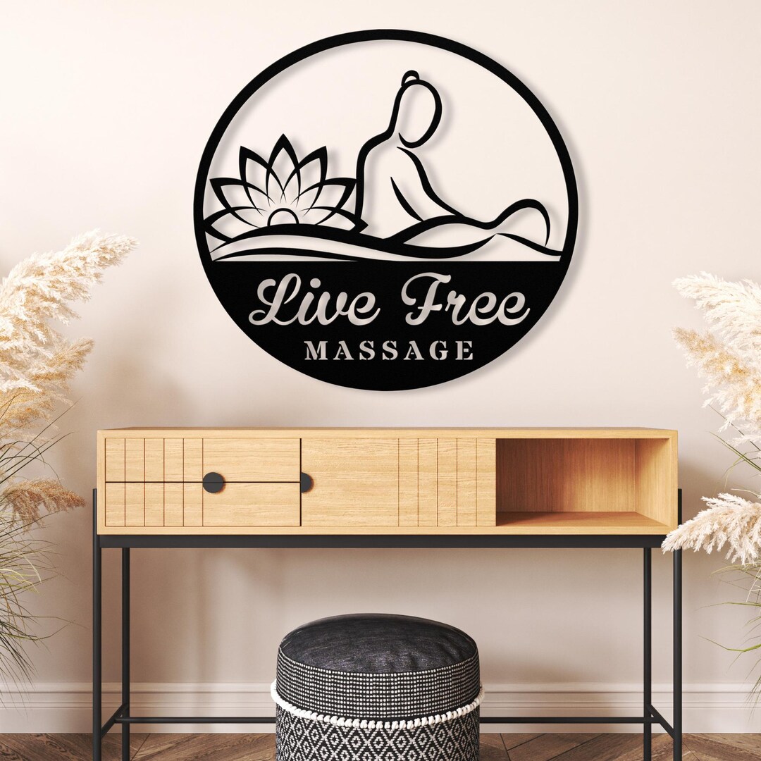 Personalized Massage Therapist Gift: Custom Metal Wall Art Logo Sign ...
