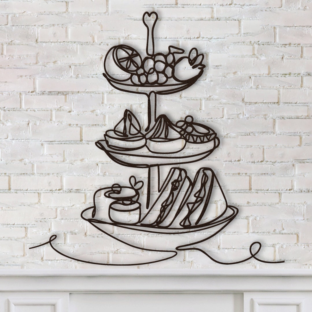 Tea Time Metal Wall Art Sign, High Tea Art Wall Hanging, Tea Party ...