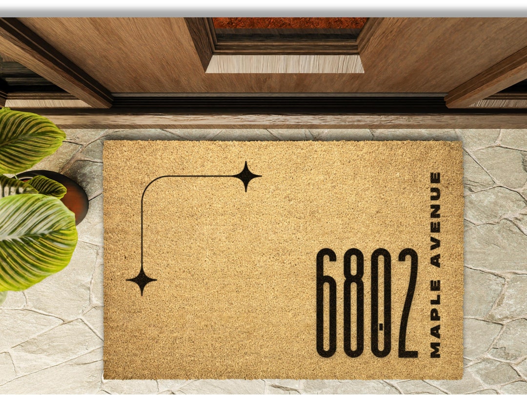Custom Address Doormat With Street Name and Number, Retro Mid Century ...