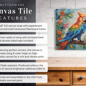Scarlet Macaw Art Print, Ceramic Tile or Canvas Wall Art, Original Oil ...