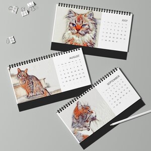 2025 Desk Calendar, Cat Calendar, 2025 Desktop Monthly Calendar ...