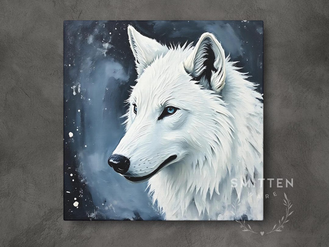 Dire Wolf Art Print, Wolf Canvas Art, Giclee Square Wolf Wall Art ...