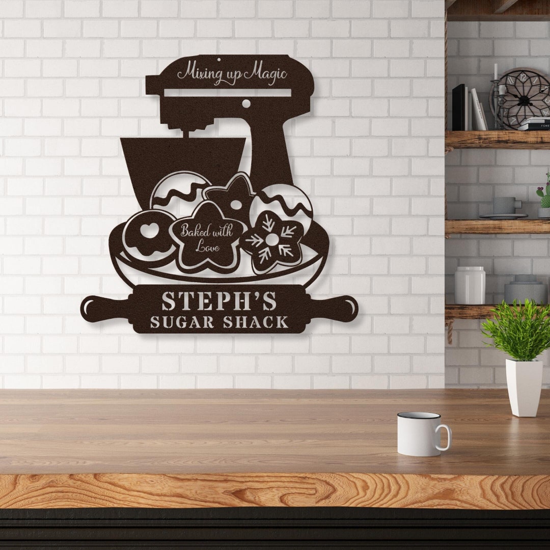 Custom Kitchen Sign With Name, Personalized Baking Sign, Cute Custom ...