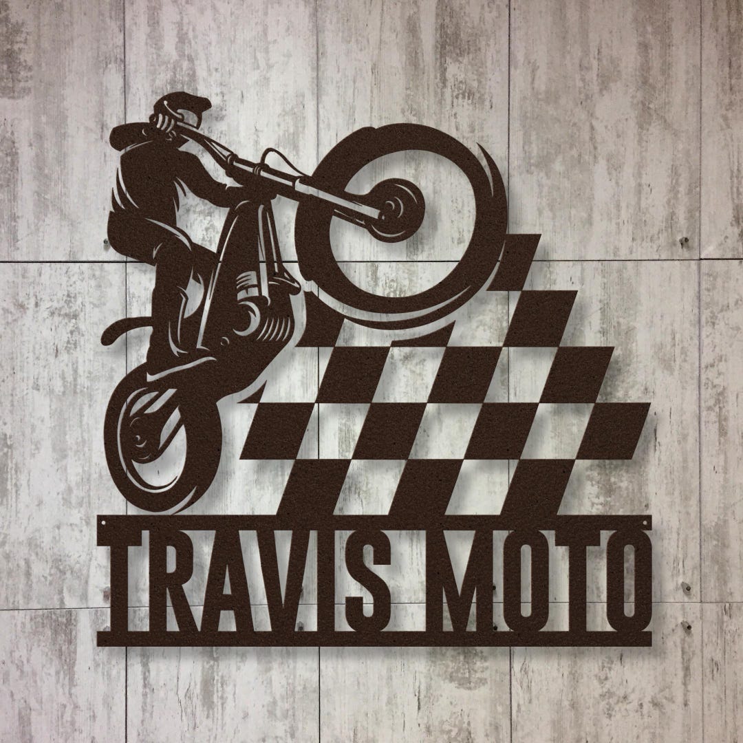 Metal Motocross Personalized Sign, Metal Motorcycle Sign Custom Name ...