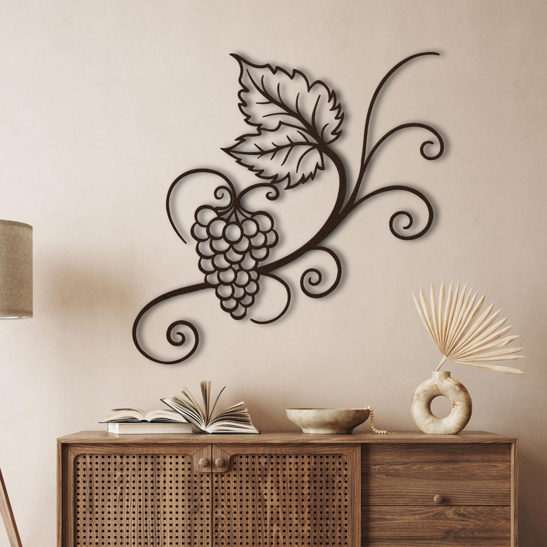 Wine Metal Wall Art, Metal Grapevine Wall Art, Vineyard Grape Vine Wall ...
