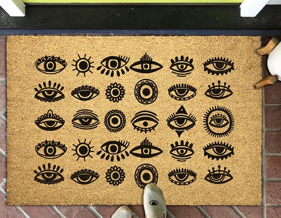 Evil Eye Door Mat Boho Doormat Cute Welcome Mat Positive - Etsy