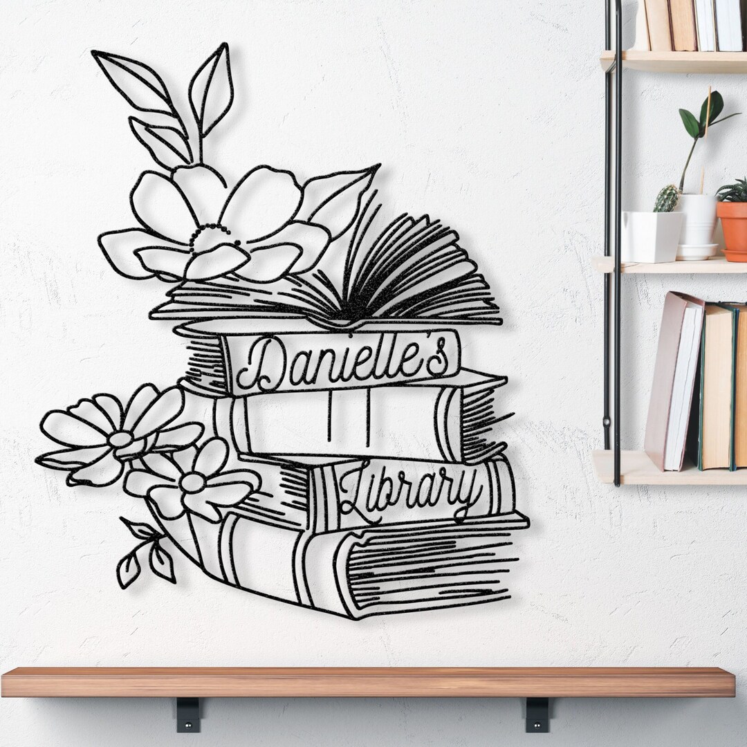Custom Library Sign Metal, Librariancore Book Lover Gift for Women ...