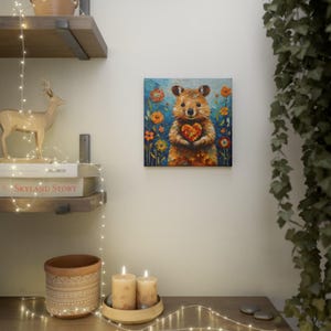Quokka Art Print on Giclee or Canvas Wall Art, Painting Artwork, Cute ...