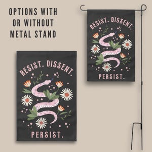 Resist Dissent Persist Flag, Resistance House Flag, Protest Garden Flag ...