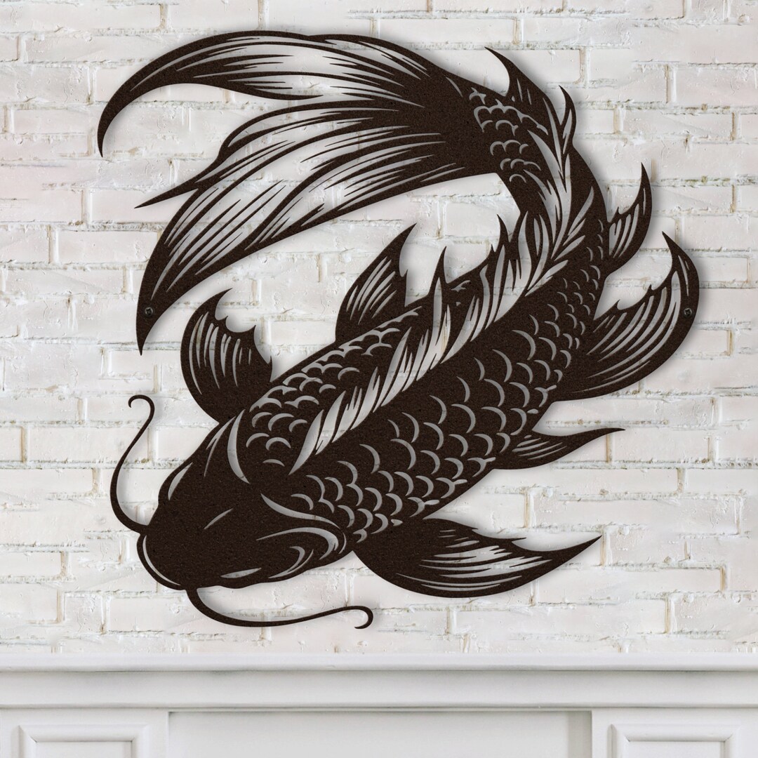 Metal Koi Wall Art, Metal Koi Fish Art, Metal Fish Wall Hanging ...