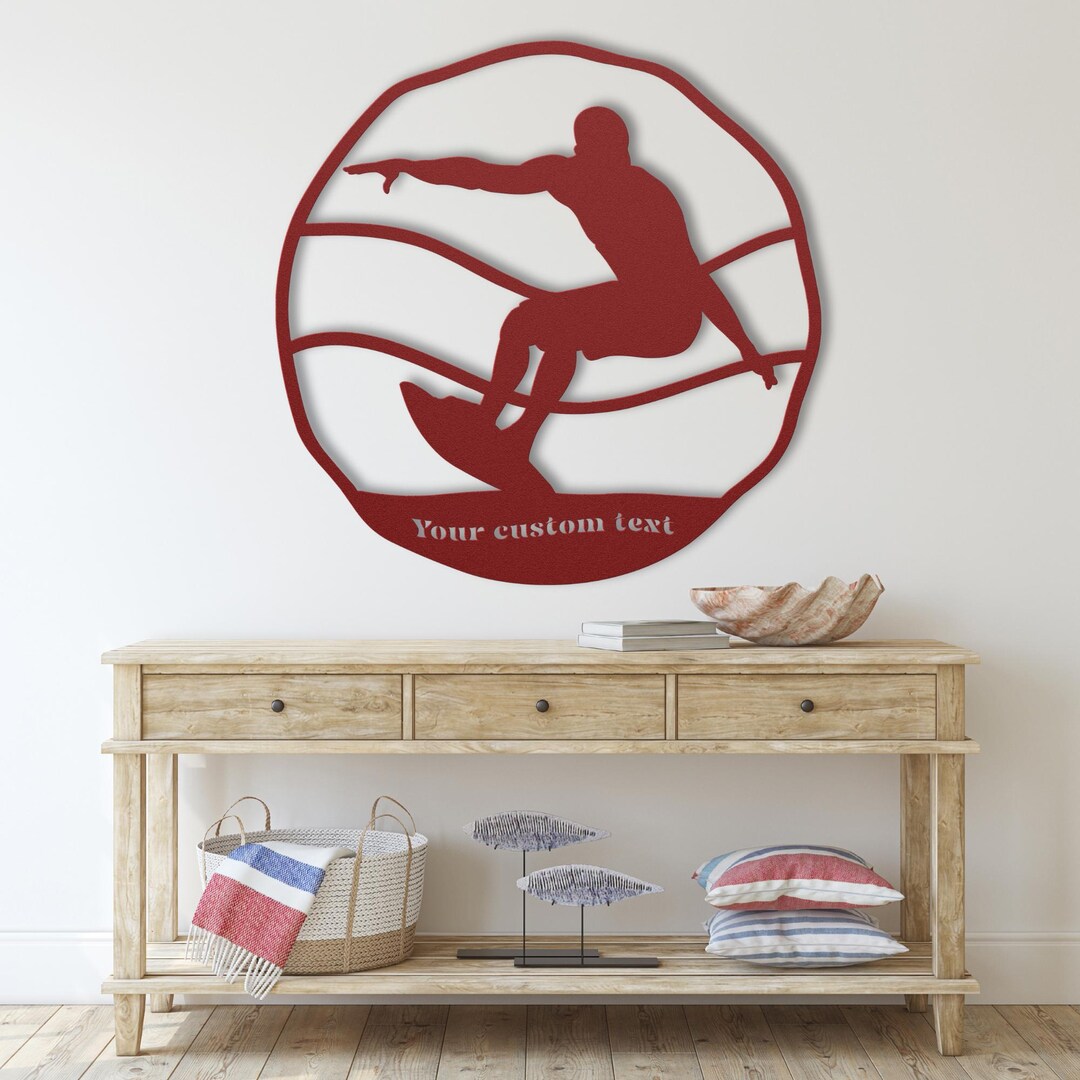 Surfing Wall Art, Metal Surf Art, Surf Metal Sign, Metal Surfboard Wall ...