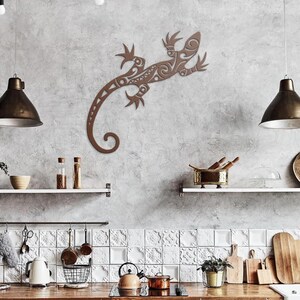 Metal Lizard Wall Art Decor, Metal Gecko Wall Hanging, Tribal Lizard ...
