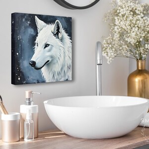 Dire Wolf Art Print, Wolf Canvas or Poster, Square Wolf Wall Art ...
