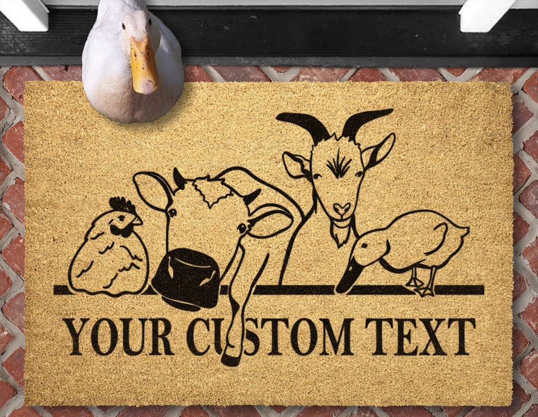 Farmhouse Welcome Mat, Howdy Y'all Custom Doormat, Cute Funny Farm ...