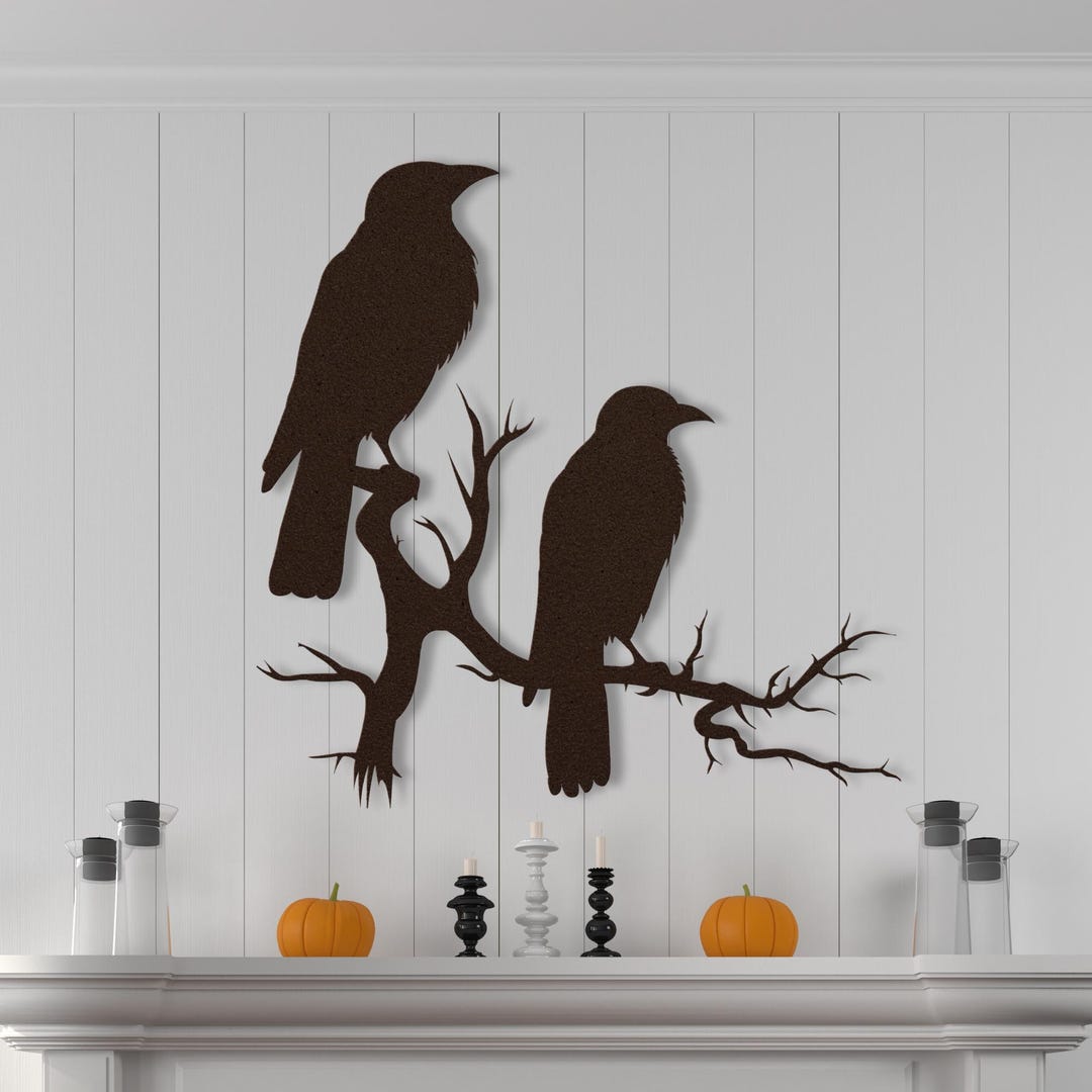 Crow Metal Wall Art, Metal Crow Wall Art, Outdoor Crow Yard Art Garden ...